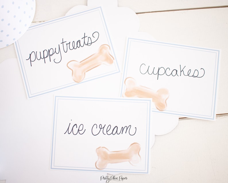 Puppy Printable Food Labels Download 1027 | Blue Puppy Birthday Party ...