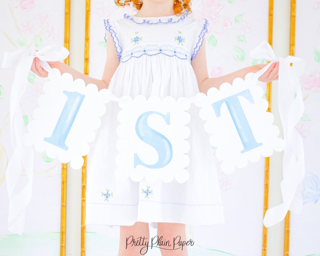 1st Grade | Watercolor FIRST GRADE Light Blue Scallop Banner | PDF ...