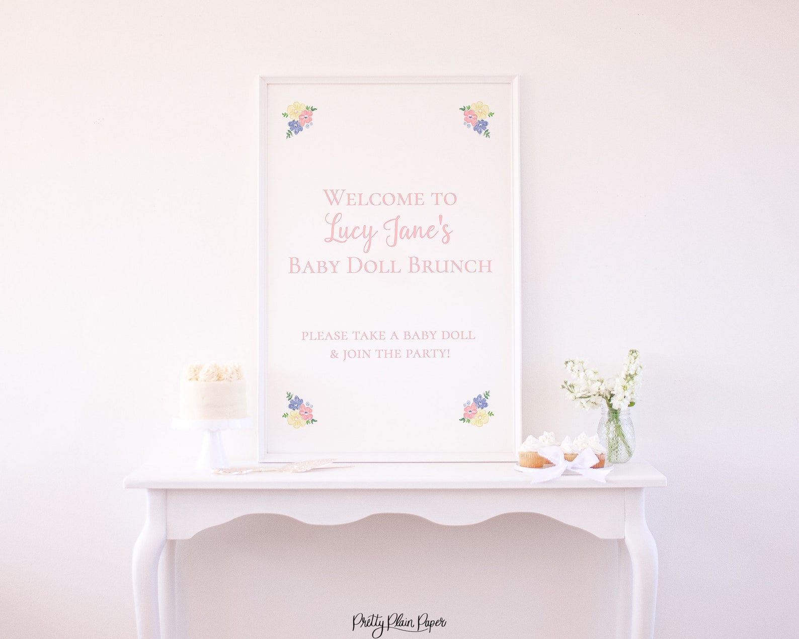 Watercolor Baby Doll Brunch Birthday Sign - Etsy