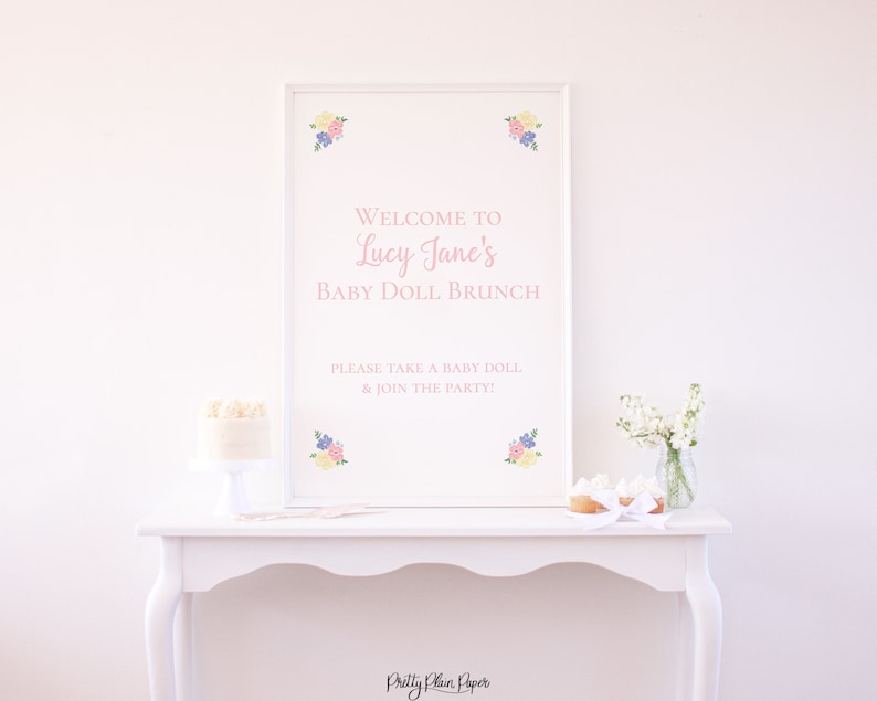 Watercolor Baby Doll Brunch Birthday Sign - Etsy