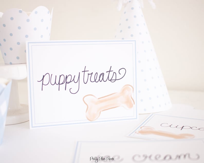 Puppy Printable Food Labels Download 1027 | Blue Puppy Birthday Party ...