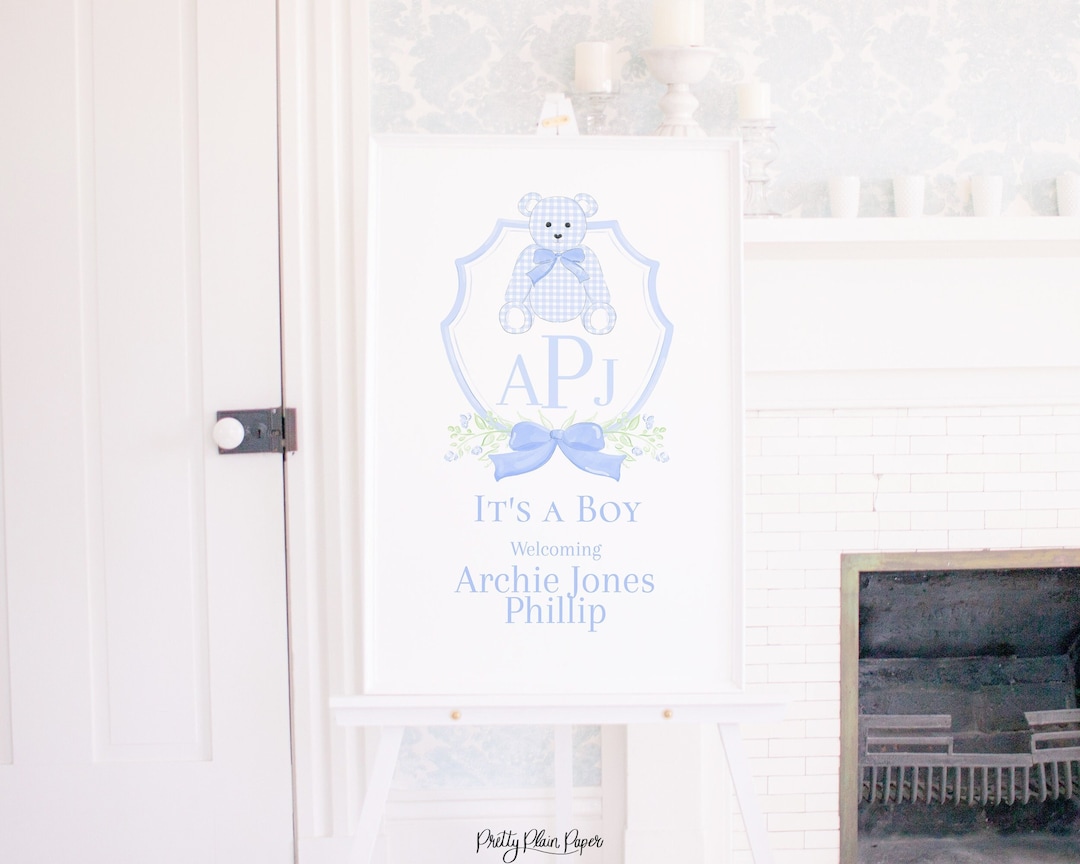 Welcome Baby Boy Printable Sign | 24x36 | It's a Boy | Newborn Baby ...