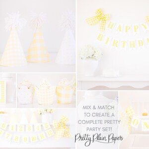 Watercolor Yellow Happy Birthday Banner | Printable Download ...