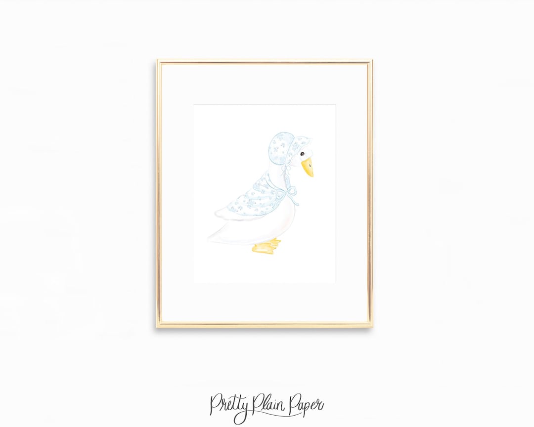 Watercolor Mother Goose Art Print | 8x10 or 16x20 Printable | Nursery ...