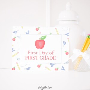 Watercolor First Day of School Sign | Watercolor 1st Day of School Sign ...