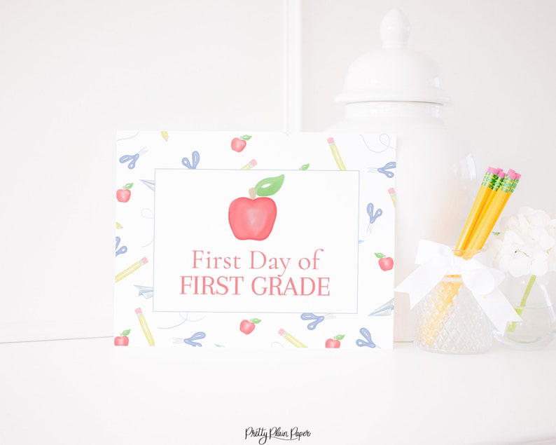 Watercolor First Day of School Sign Watercolor 1st Day of - Etsy