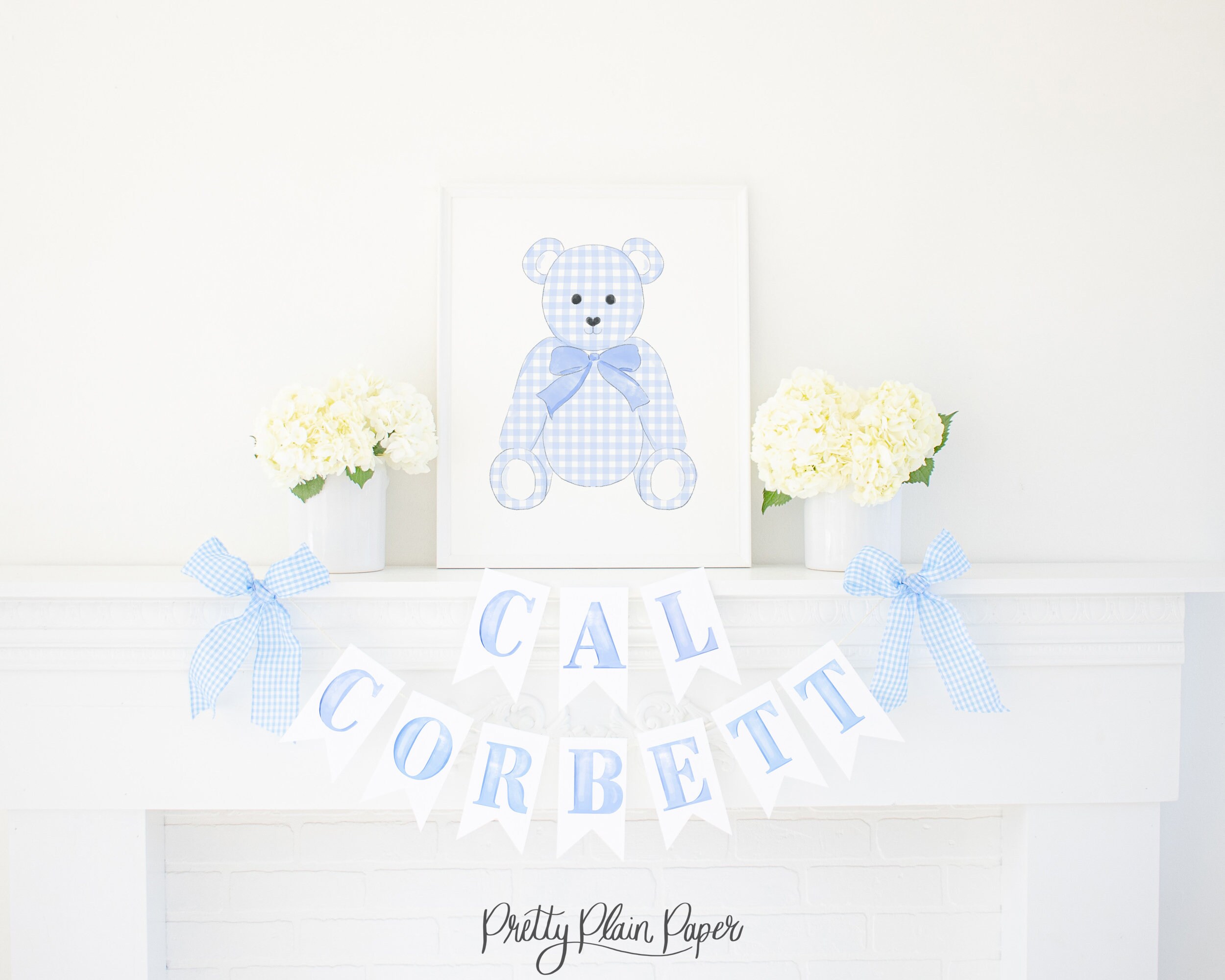 Blue Watercolor Name Banner Printable PDF Includes ALL - Etsy