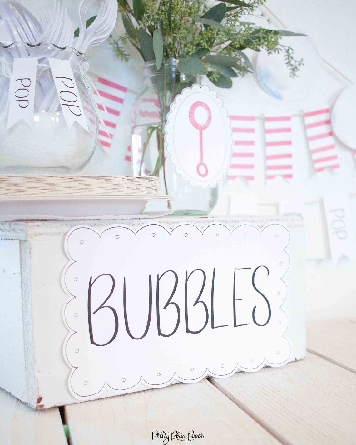 Bubble Party Bubbles Sign Printable Download 0104 - Etsy