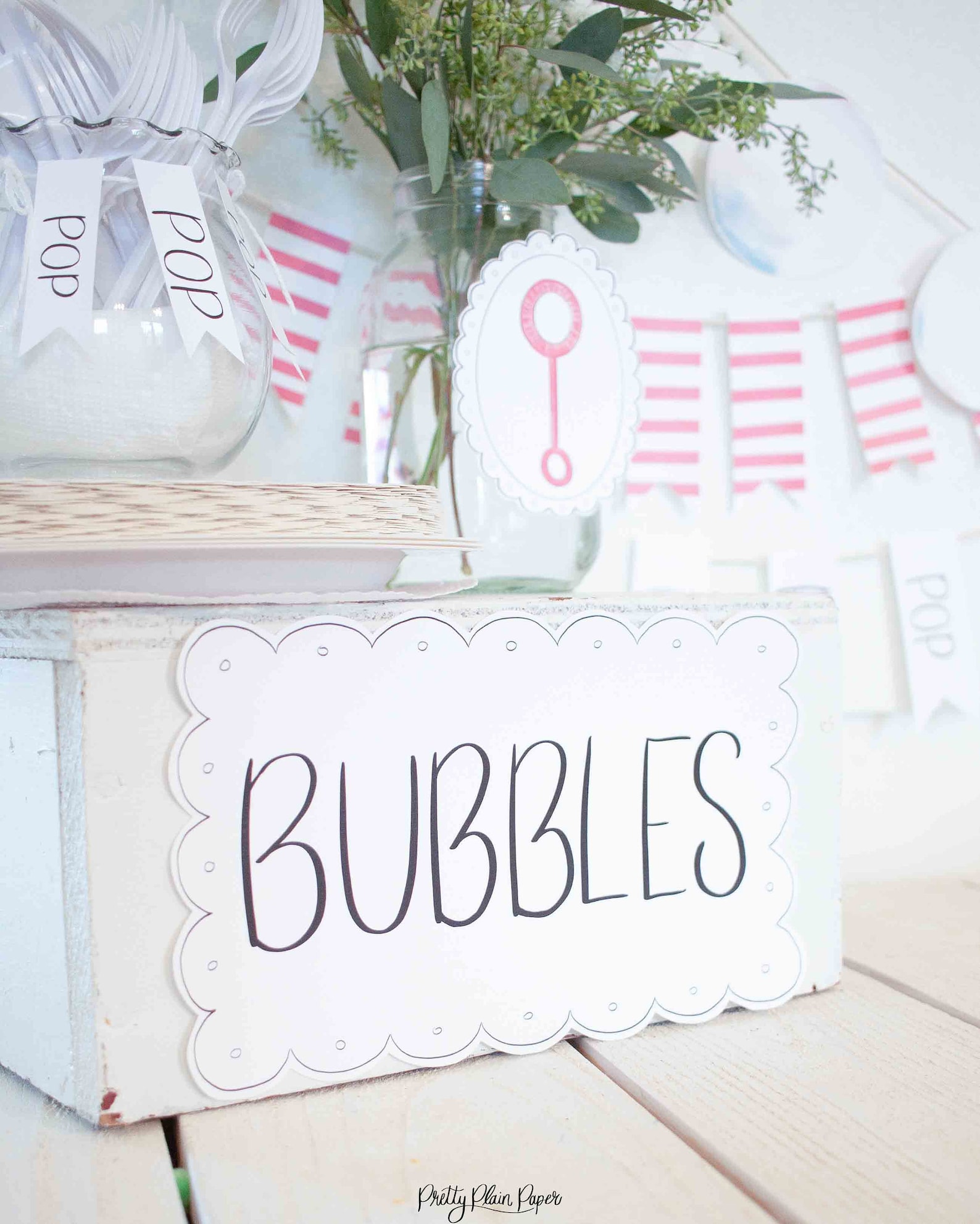 Bubble Party Bubbles Sign Printable Download 0104 - Etsy