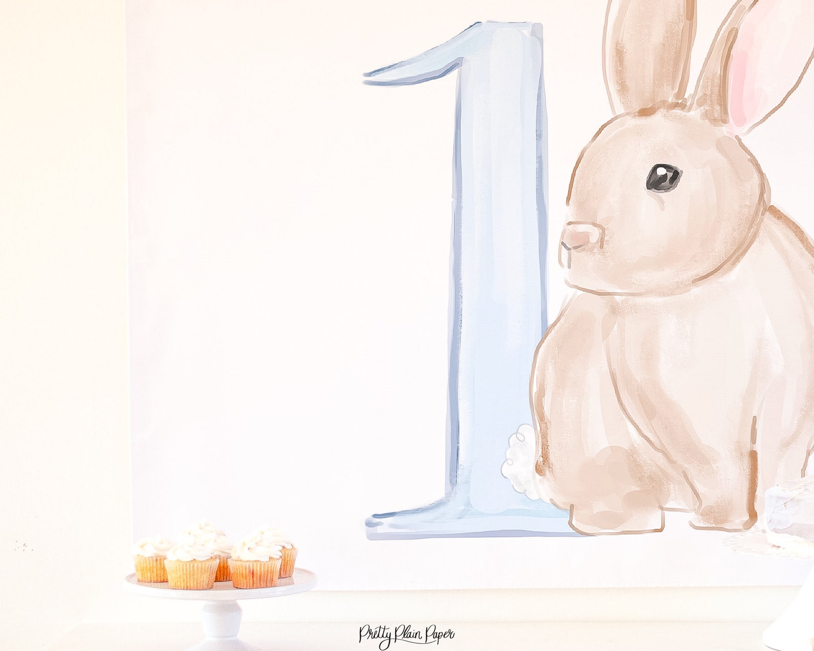 Blue Bunny Printable Backdrop Poster Download 1023 Bunny | Etsy