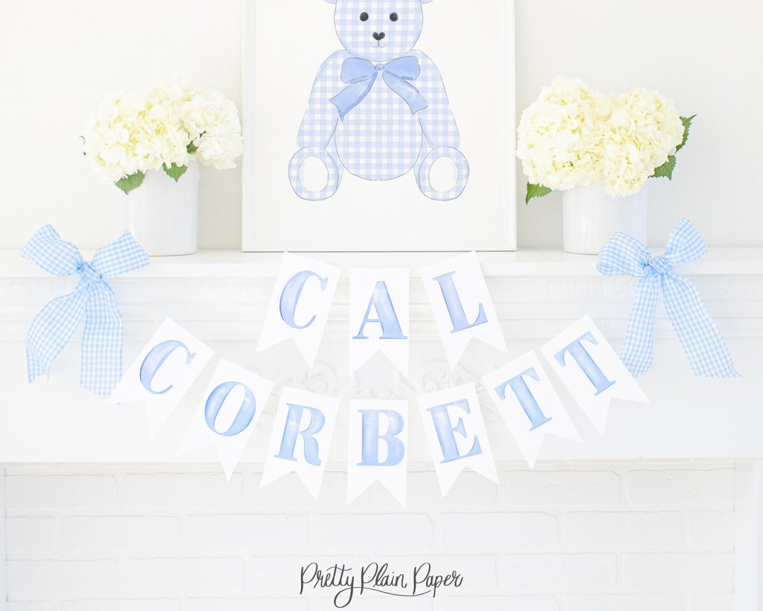Blue Watercolor Name Banner | Printable PDF | Includes ALL Letters ...