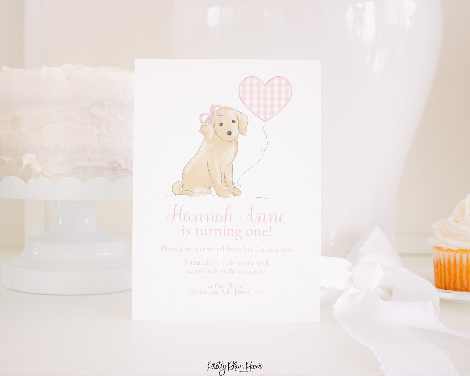 Watercolor Puppy First Birthday Invitation Watercolor Puppy - Etsy