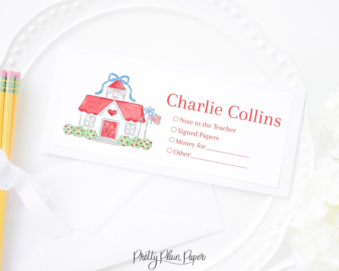 Envelopes for School | 3.5x8.5 Printable | Blue Schoolhouse ...