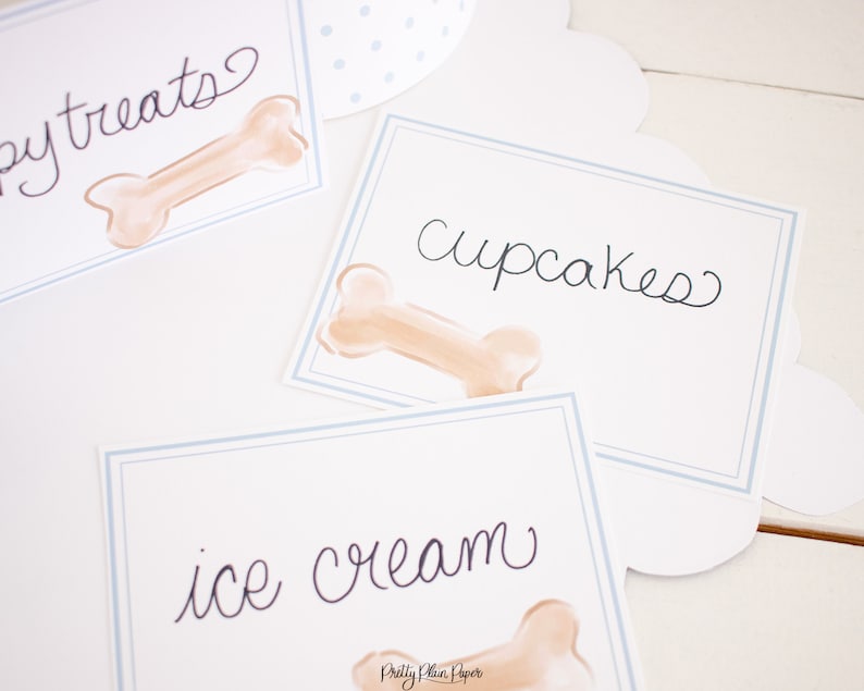 Puppy Printable Food Labels Download 1027 | Blue Puppy Birthday Party ...