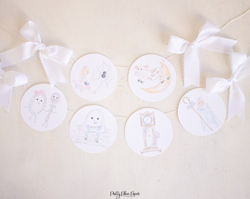 Nursery Rhyme Banner Printable Download Watercolor Nursery - Etsy