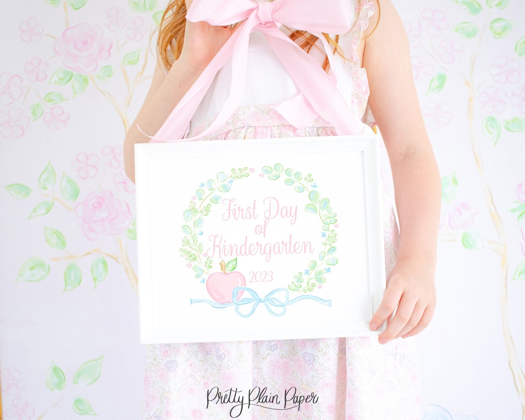 Editable Watercolor Crest First Day of School Sign | 8x10 Printable ...