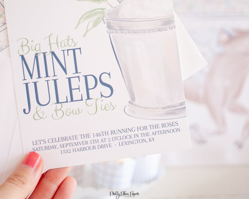 Mint Juleps Invitation Watercolor Printable Invitation | Etsy