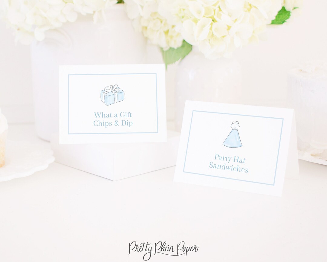 Food Labels or Place Cards | 3x4 Tent Style Printable | Watercolor ...
