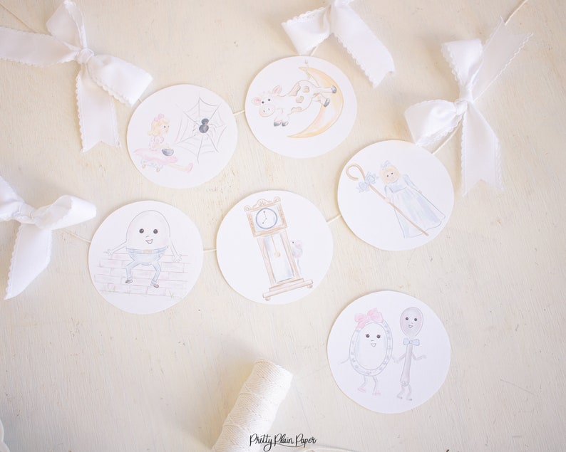 Nursery Rhyme Banner Printable Download Watercolor Nursery - Etsy