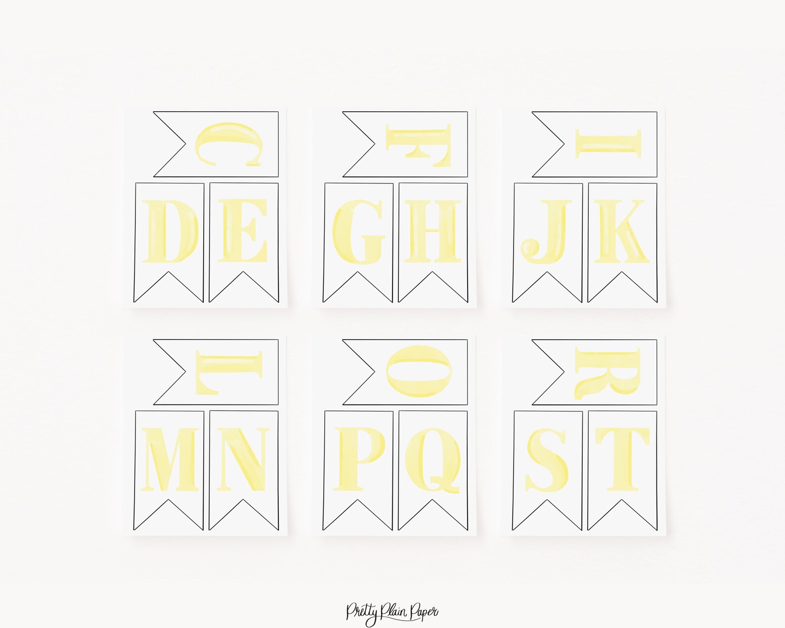 Watercolor Yellow Happy Birthday Banner | Printable Download ...