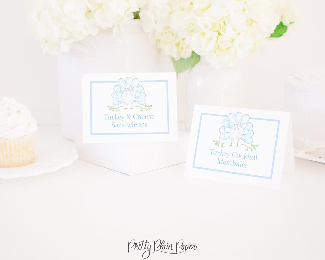 Food Labels or Place Cards | 3x4 Tent Style | Our Little Turkey ...