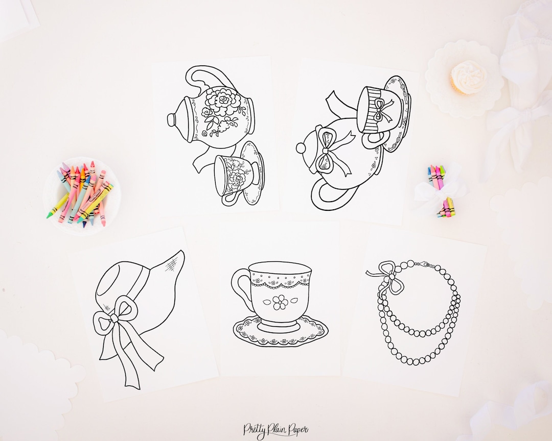 Tea Party Printable Coloring Pages | Tea Party Coloring Sheets ...