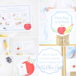First Day of School Sign | 8x10 Printable | Back to School Sign | Blue ...