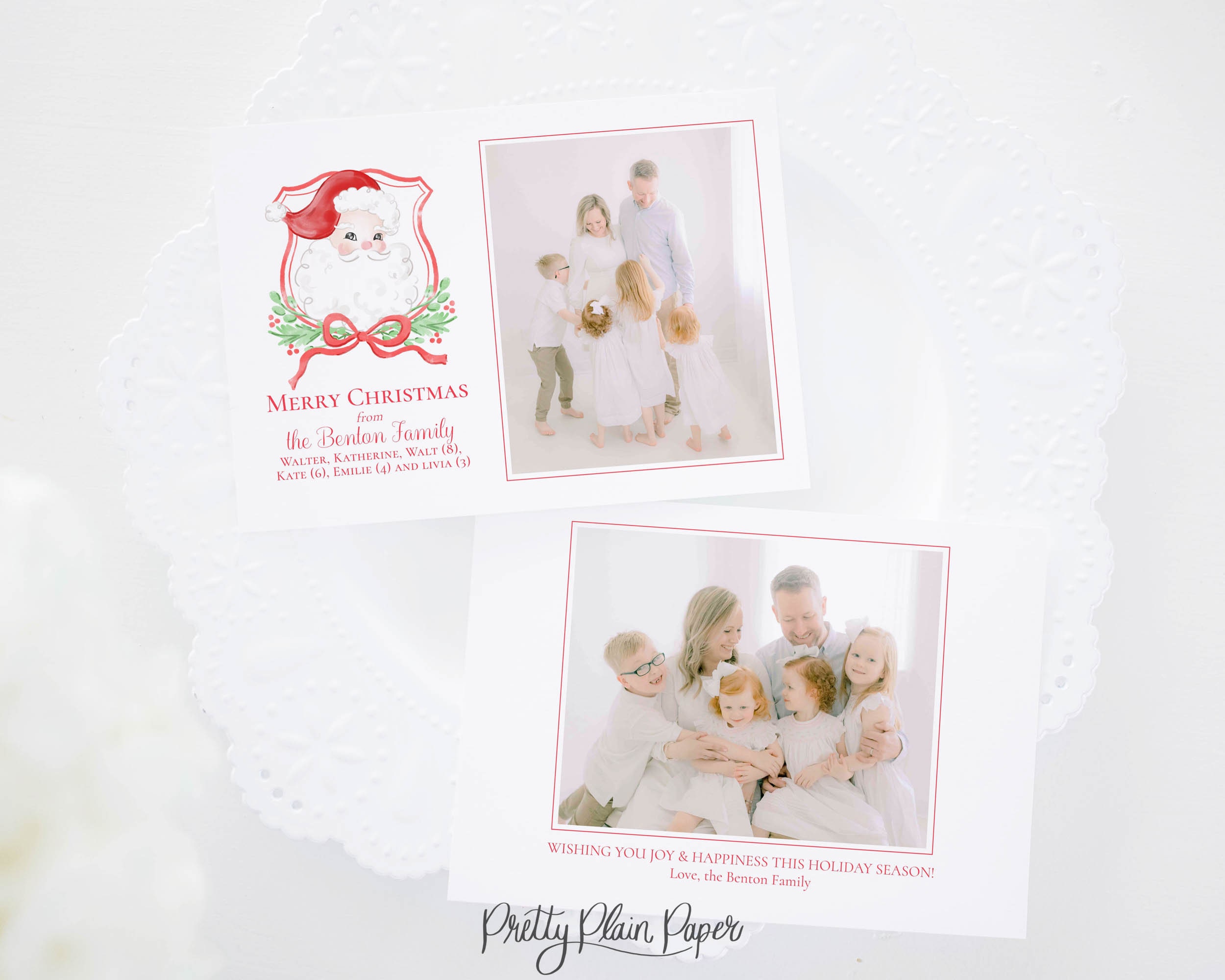 Watercolor Santa Crest Traditional Red Santa Christmas - Etsy