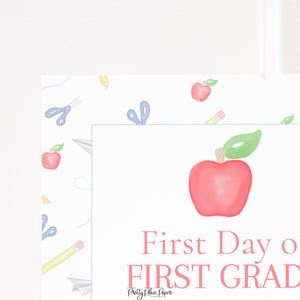 Watercolor First Day of School Sign | Watercolor 1st Day of School Sign ...