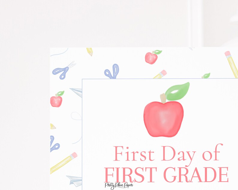Watercolor First Day of School Sign Watercolor 1st Day of - Etsy