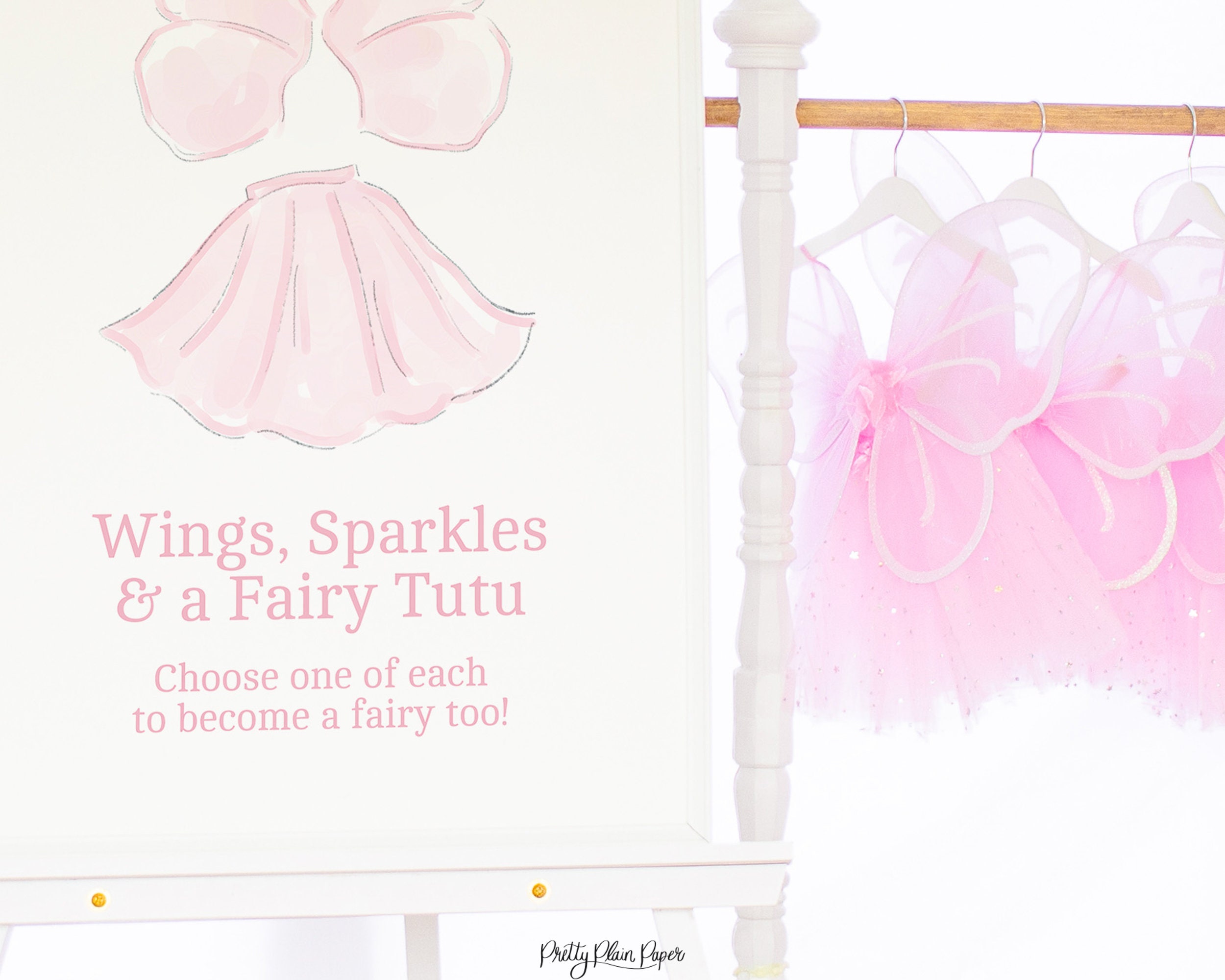 Fairy Tutu Sign Editable Printable 24x36 Watercolor - Etsy