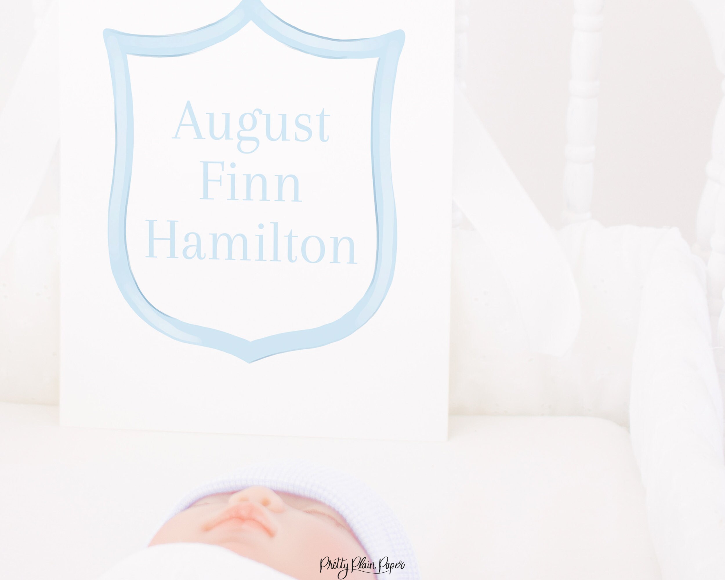 Hospital Baby Name Sign Printable 8x10 Watercolor Blue - Etsy