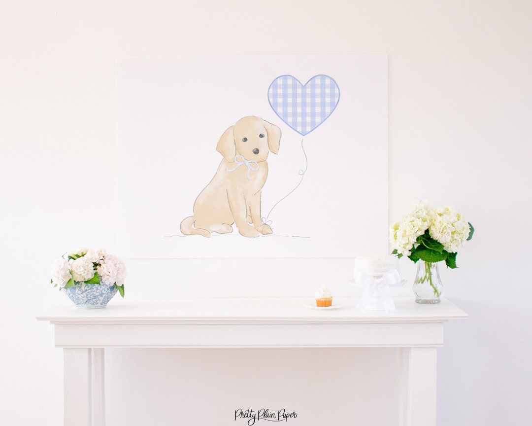 Puppy Dog First Birthday Birthday Backdrop Poster Printable Download ...