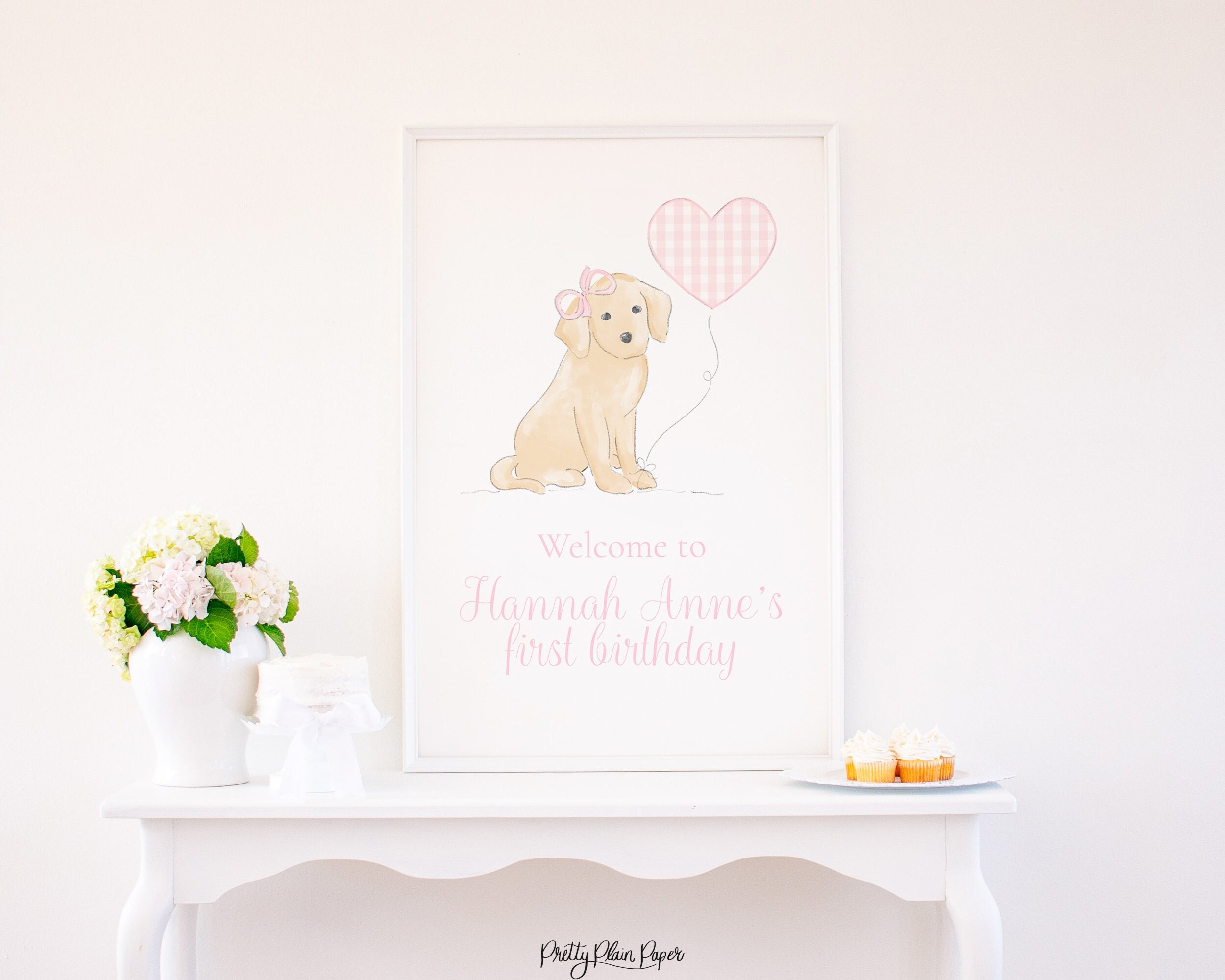 Watercolor Puppy Dog Party Welcome Sign | Etsy