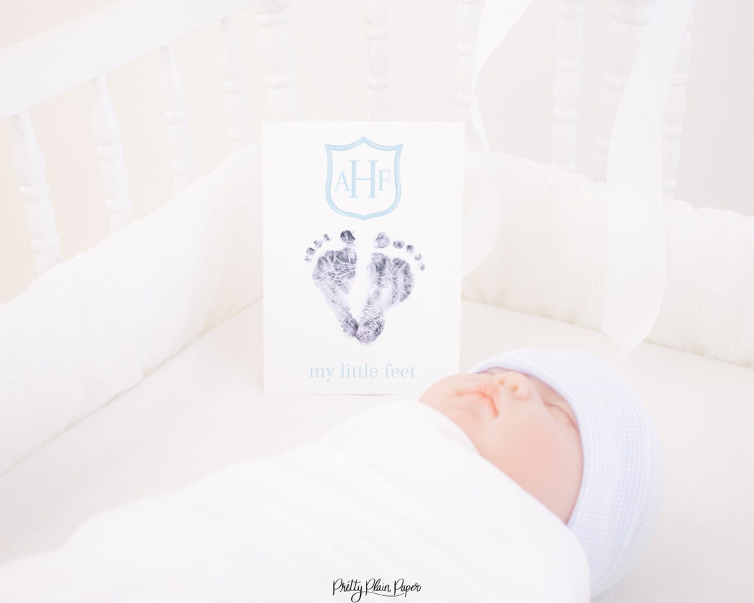 Hospital Baby Footprint Card Printable 5x7 Watercolor - Etsy