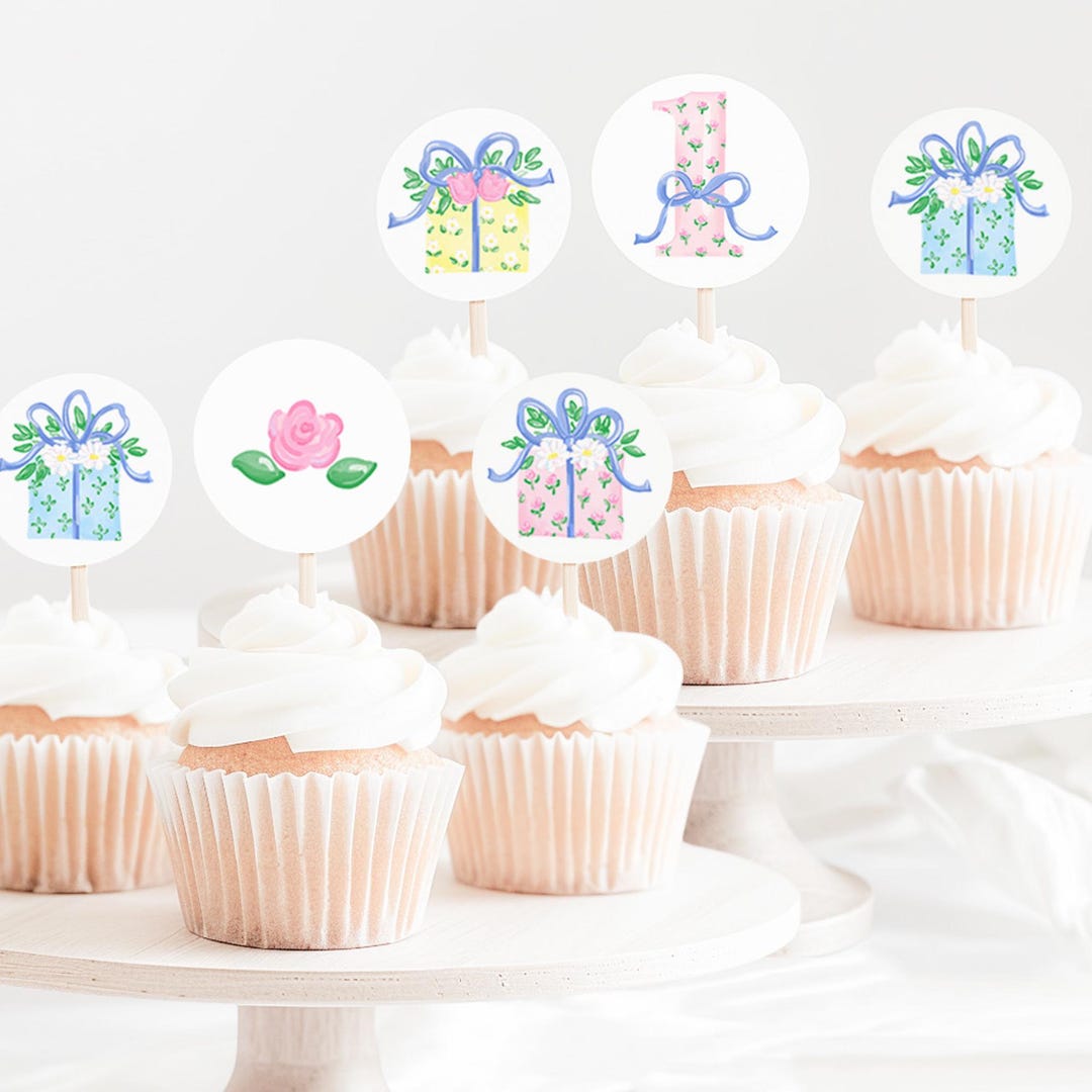 Cupcake Toppers | 8.5x11 | Watercolor Everyday is a Gift Party Circle ...