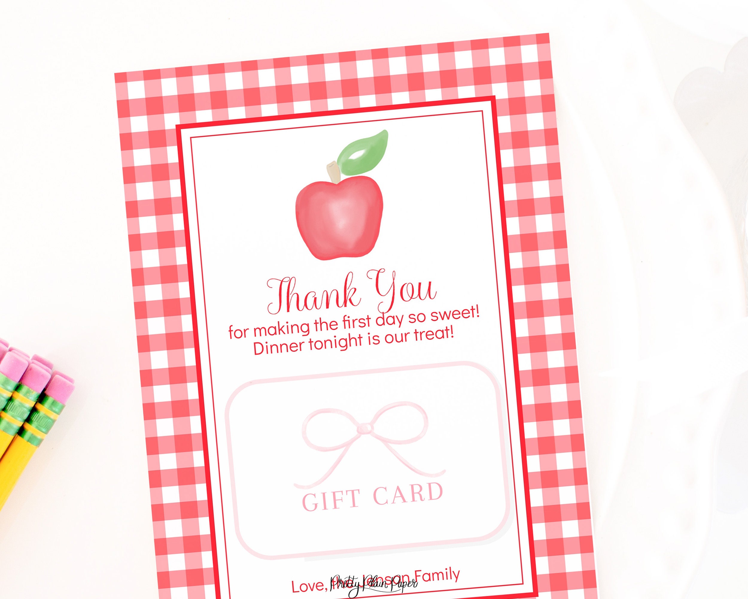 Dinner for Teacher 1st Day of School Gift Card Holder - Etsy