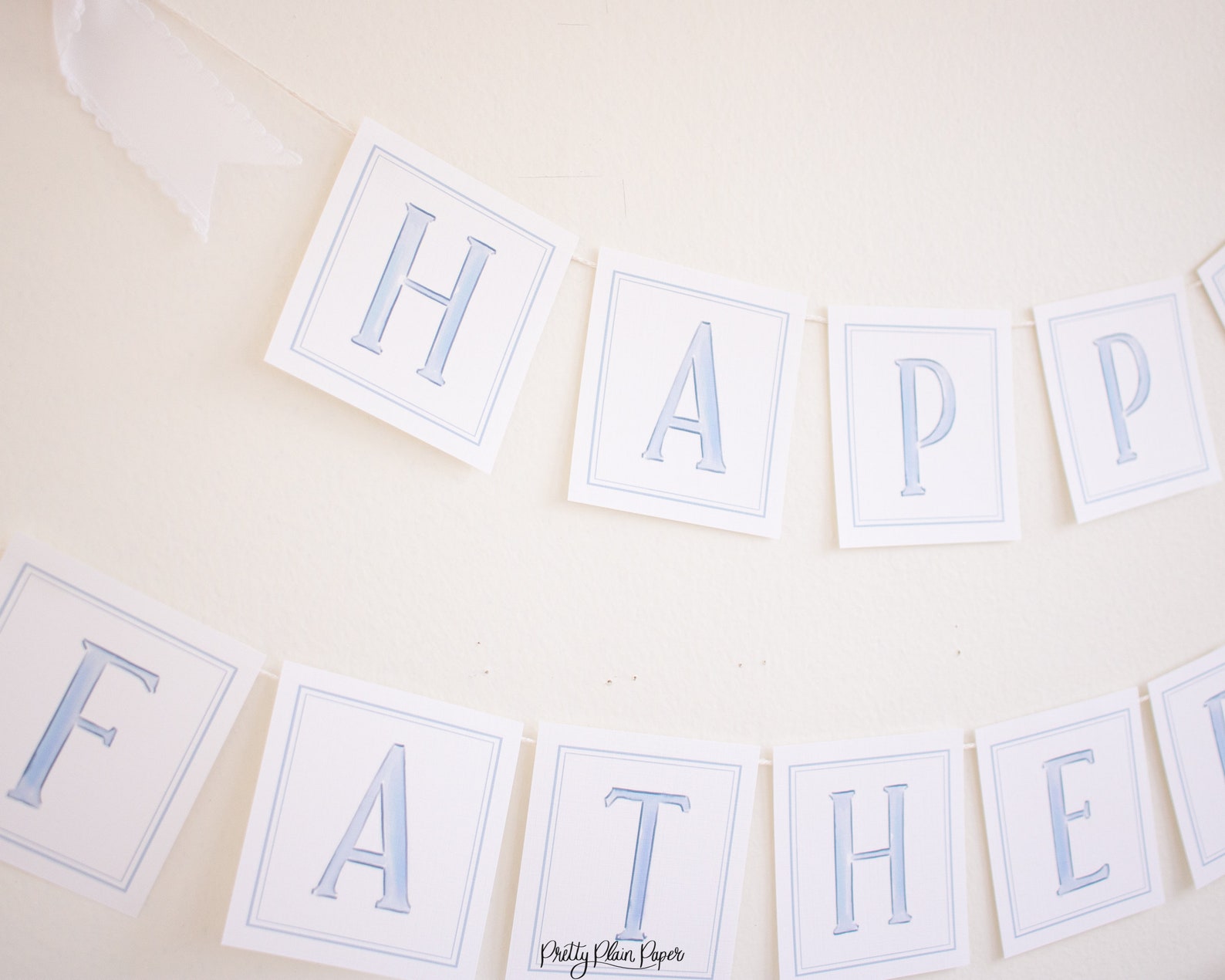 Blue Watercolor 'happy Father's Day' Banner Printable 1040 Father's Day ...