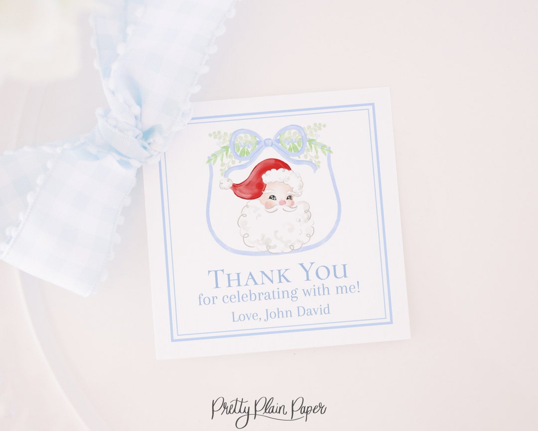 Watercolor Santa Crest Favor Tag | 3.5x3.5 Download | Santa Theme ...