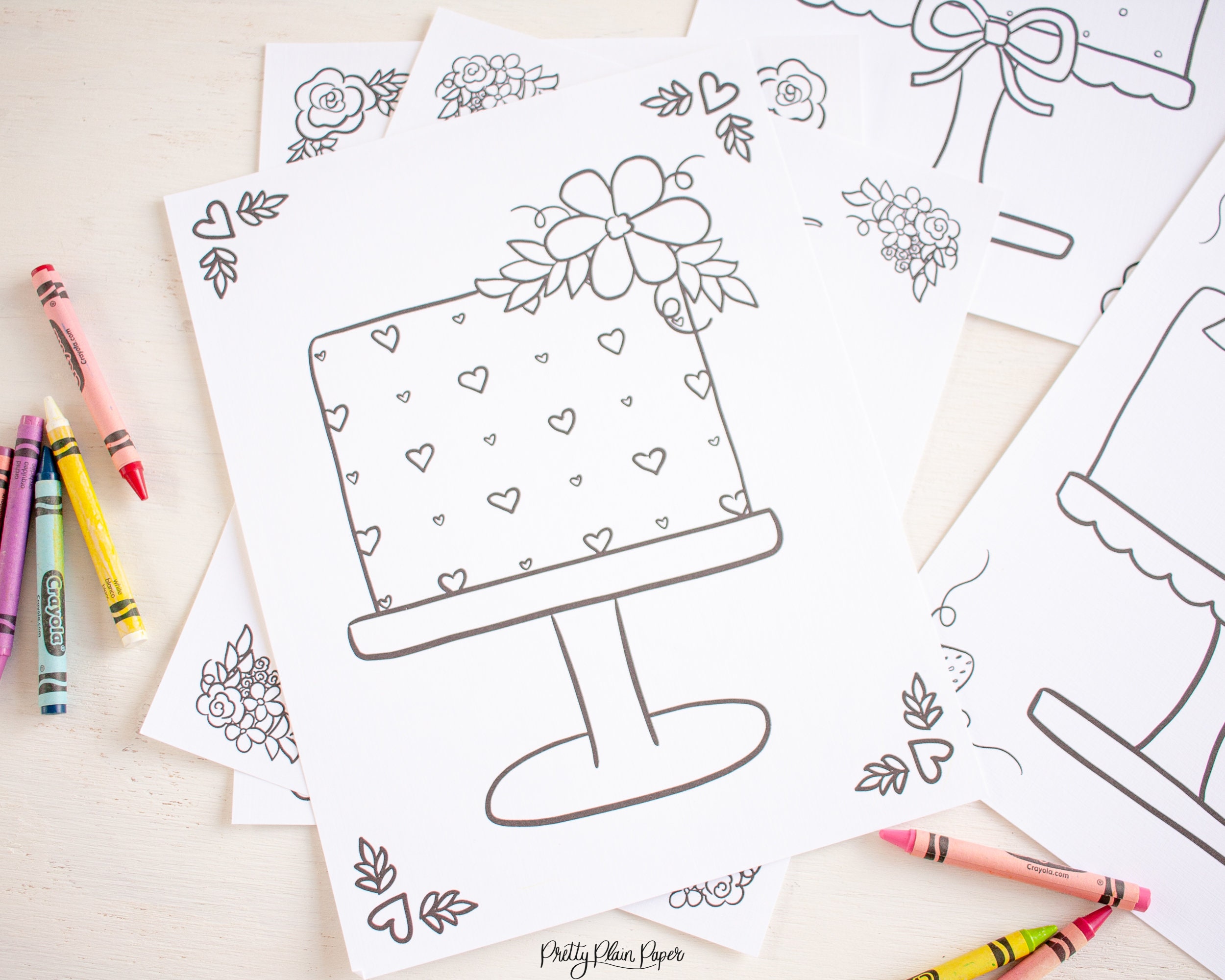 Cake Coloring Pages | Printable Download | One Little Cake | Birthday ...