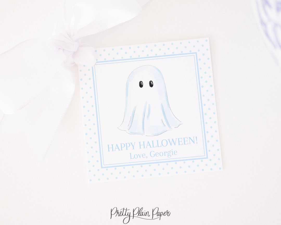Watercolor Little Boy Ghost | 3.5x3.5 Printable | Watercolor Halloween ...