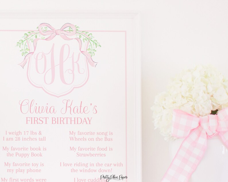 Watercolor Pink Crest 'my First Year' Sign 16x20 - Etsy