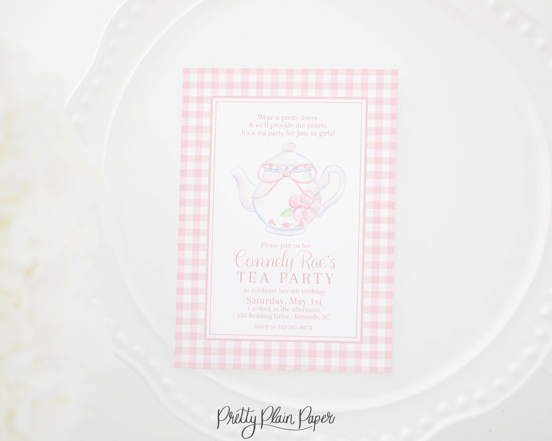 Watercolor Tea Party Invitation | Floral Tea Party Invite | Birthday ...