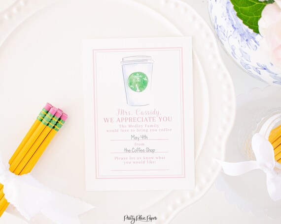 Teacher Appreciation Coffee for the Teacher Printable | Etsy