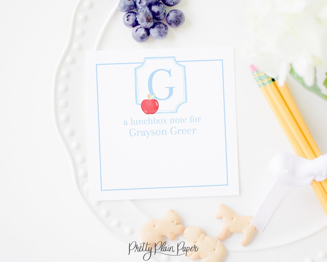 Lunchbox Note With Watercolor Apple | 5x5 Printable Download | Back to ...