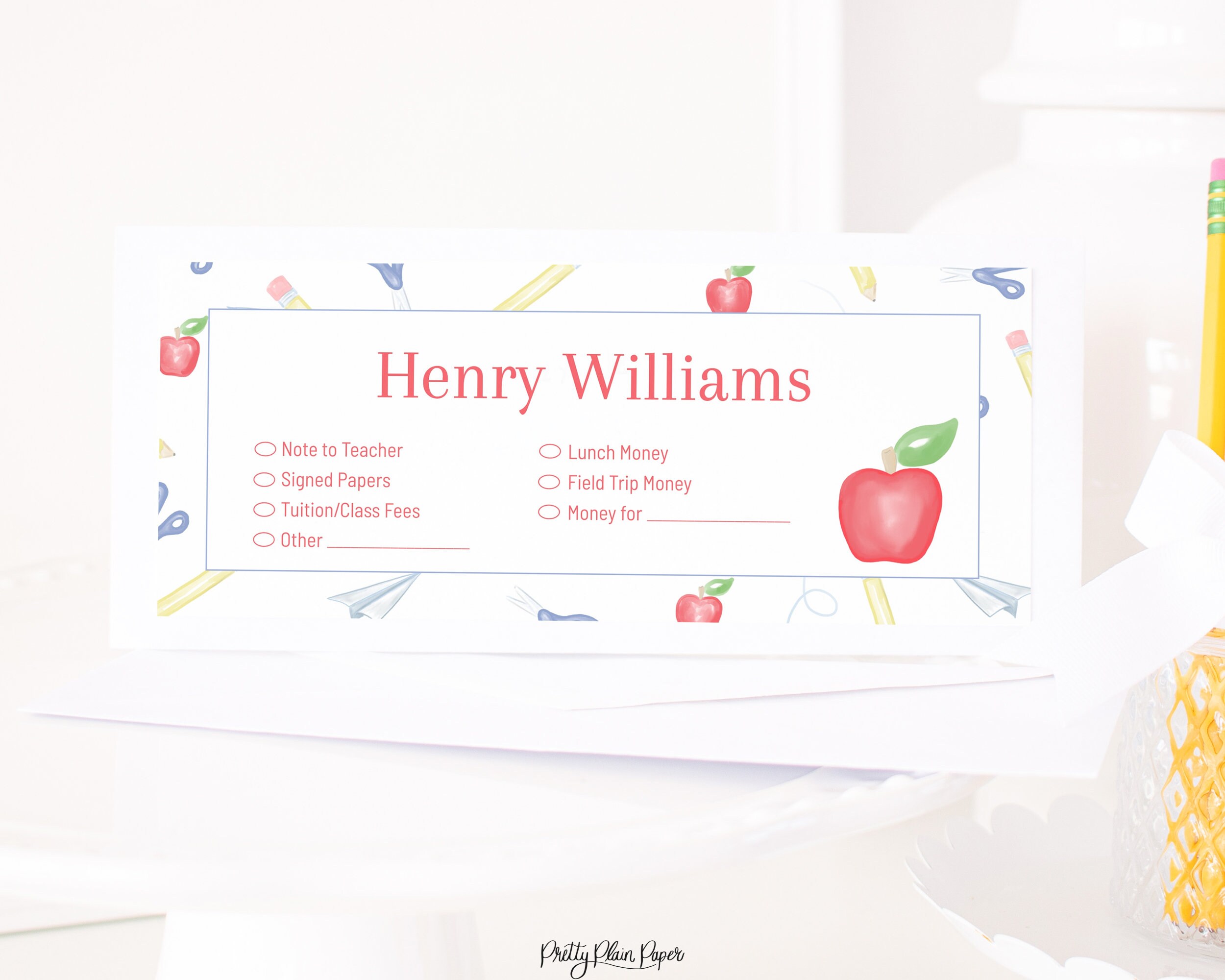 Personalized Envelopes for School Watercolor Back to School - Etsy