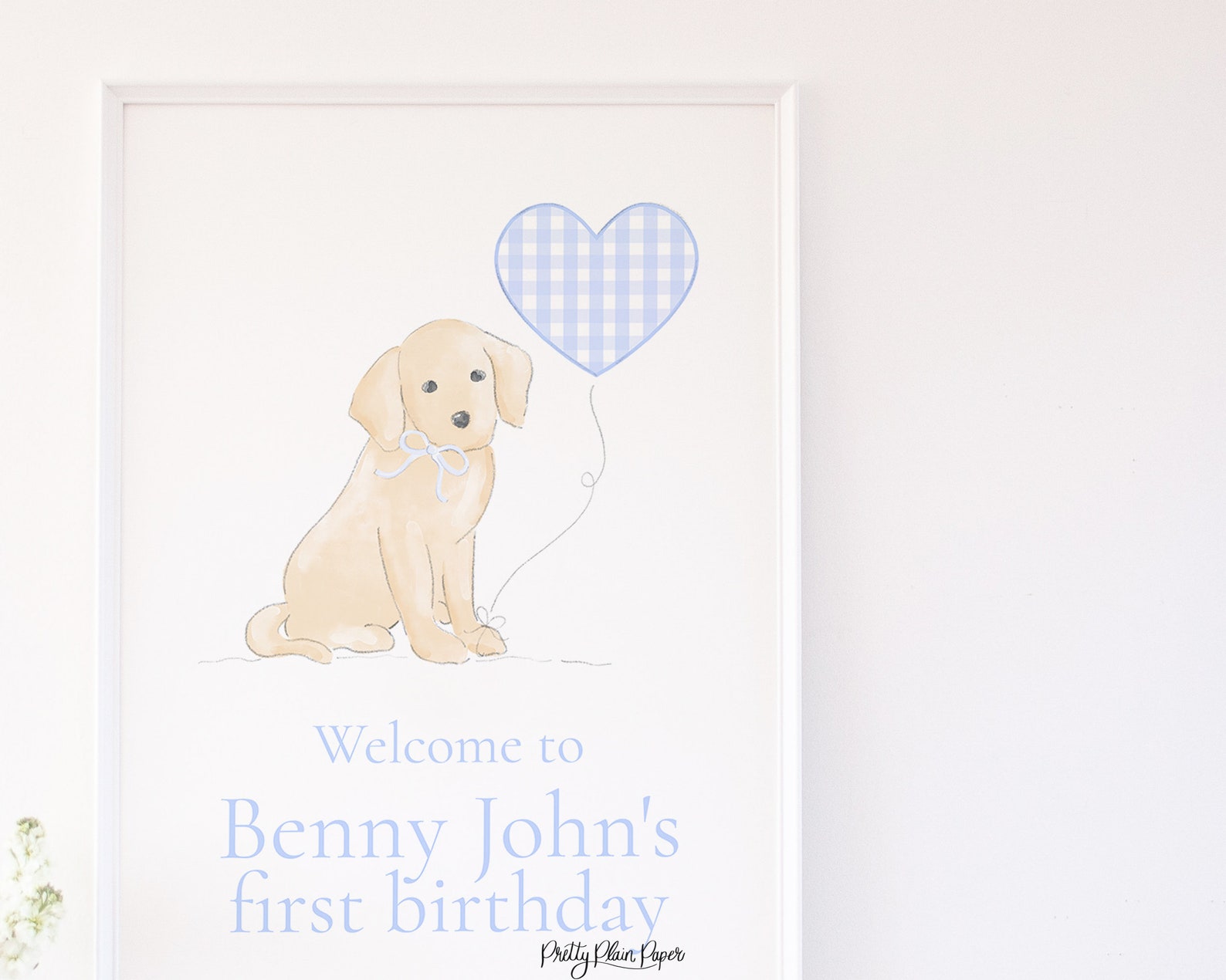 Watercolor Puppy Dog Party Welcome Sign | Etsy