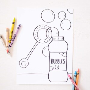 Bubble Party Coloring Page | Printable Download | Bubbles Theme ...