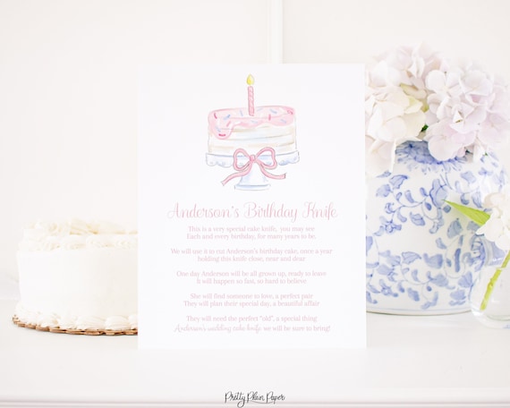 My Special Birthday Cake Knife Poem Sign for 1st Birthday - Etsy