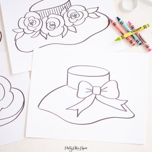 Derby Hats -or- Tea Party Hats Coloring Pages | Printable Download ...